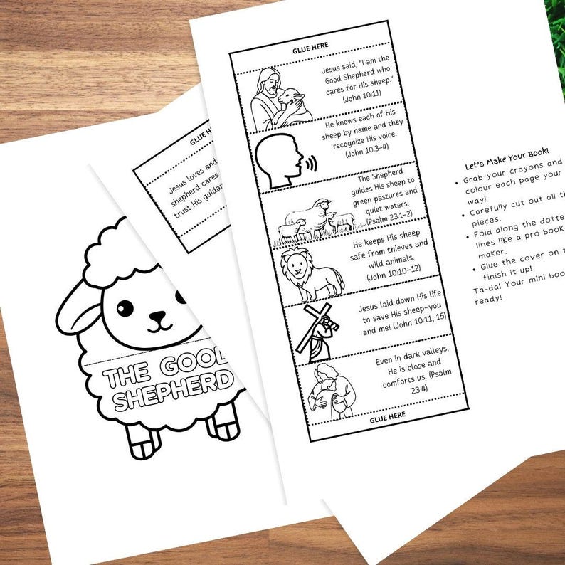 Good Shepherd Folding Surprise Bible Craft, Bible Lesson, Sunday School ...