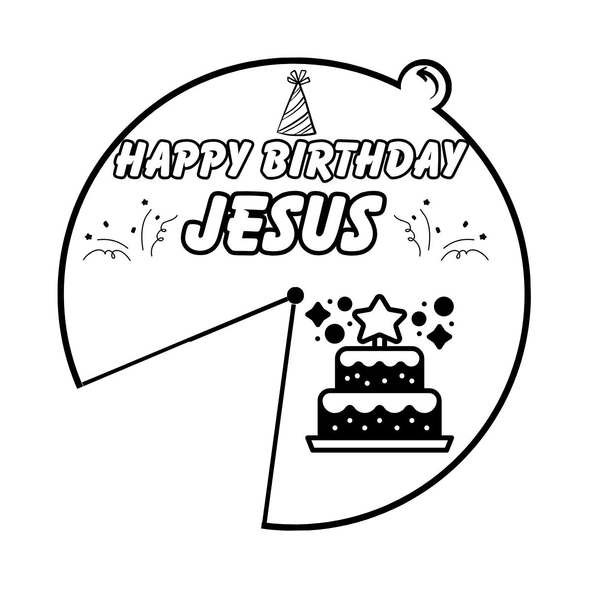 Happy Birthday Jesus Christmas Coloring Wheel, Nativity Sunday School ...