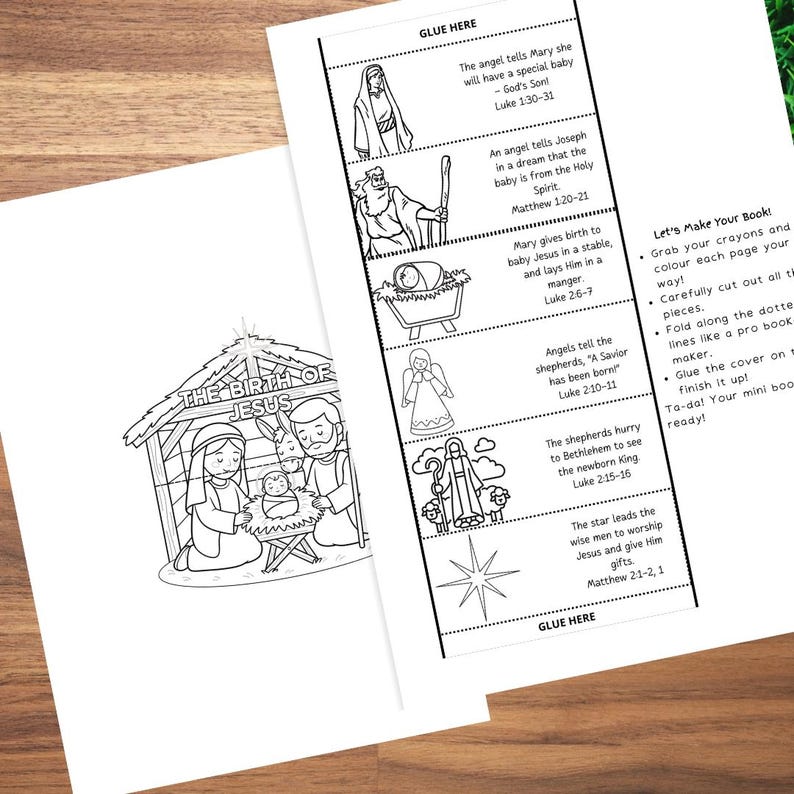 The Birth of Jesus Folding Surprise Craft, Christmas Story for Kids ...