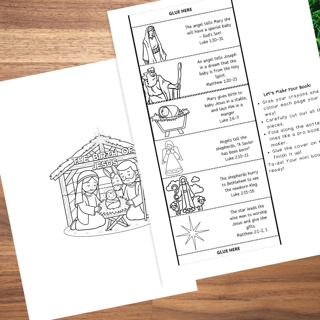 The Birth of Jesus Folding Surprise Craft, Christmas Story for Kids ...