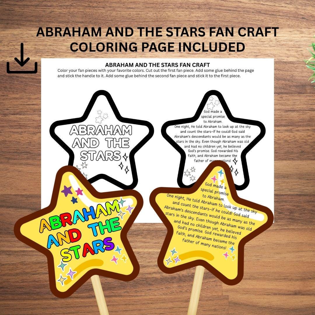 Abraham and the Stars Fan Bible Craft, Promise to Abraham and Sarah ...