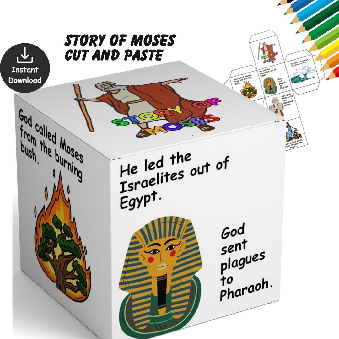 Story of Moses Cube Bible Craft, Bible Lesson, Sunday School Craft ...