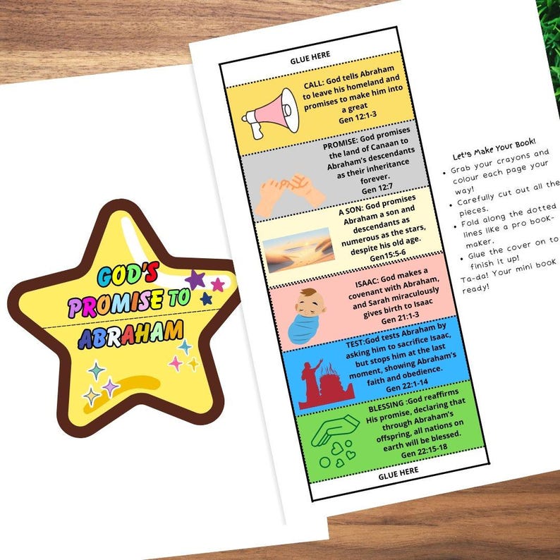 Abraham and the Stars Folding Surprise Bible Craft, Promise to Abraham ...