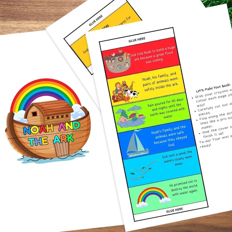 Noah's Ark Folding Surprise Bible Craft, Bible Lesson, Easter Craft ...