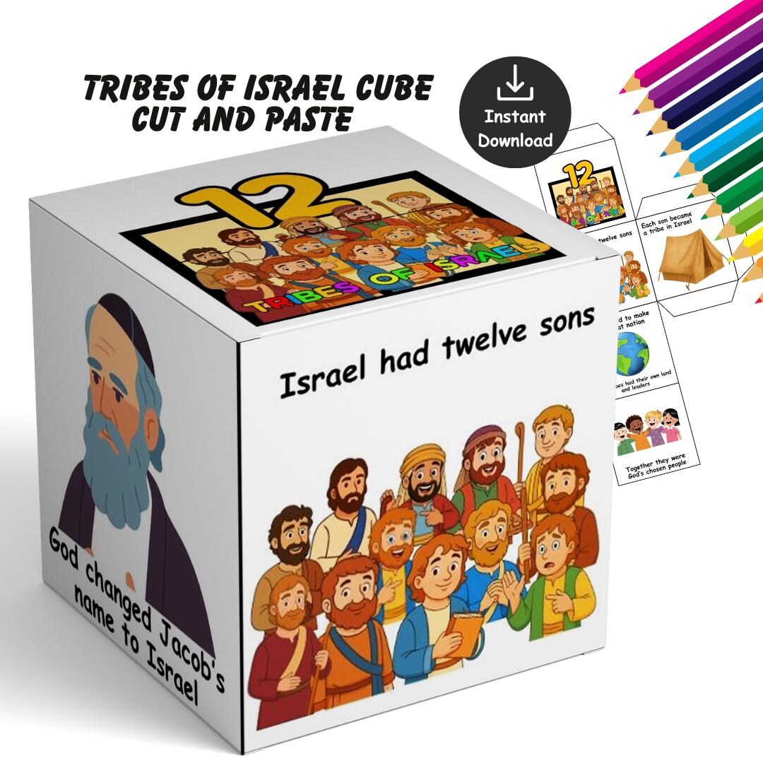 12 Tribes of Cube Bible Craft, Bible Lesson, Sunday School Craft ...