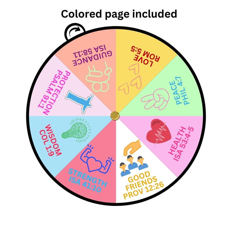 New Year Prayers Coloring Wheel, Bible Activity, Memory Game, Sunday ...