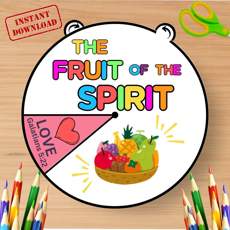 The Fruit of the Spirit Coloring Wheel, Bible Activity, Memory Game ...
