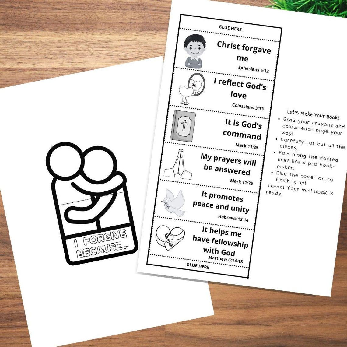 Forgiveness Scripture Folding Surprise, Printable Bible Activity, Kids ...