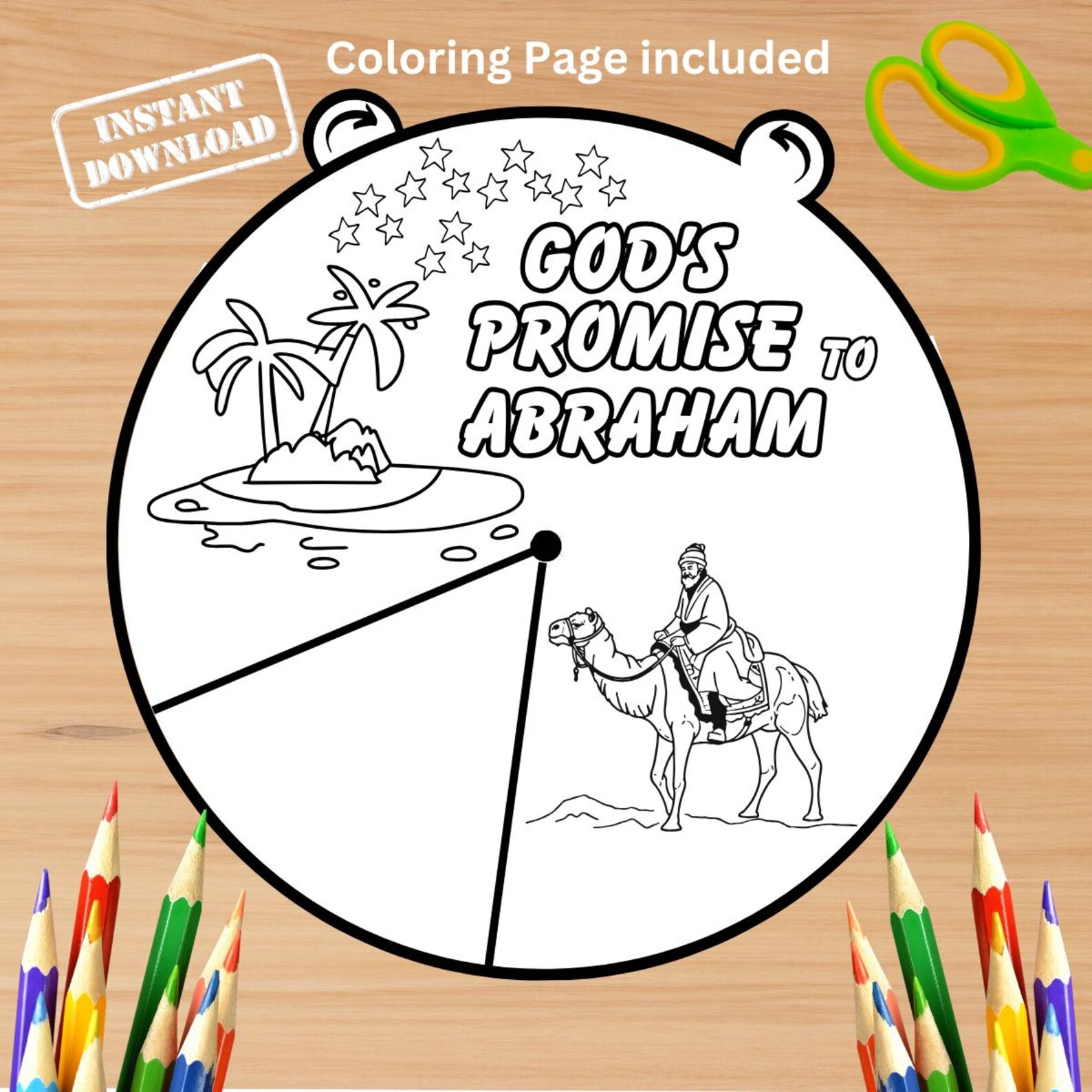 God's Promise to Abraham Coloring Wheel | Bible Story Activity for Kids ...