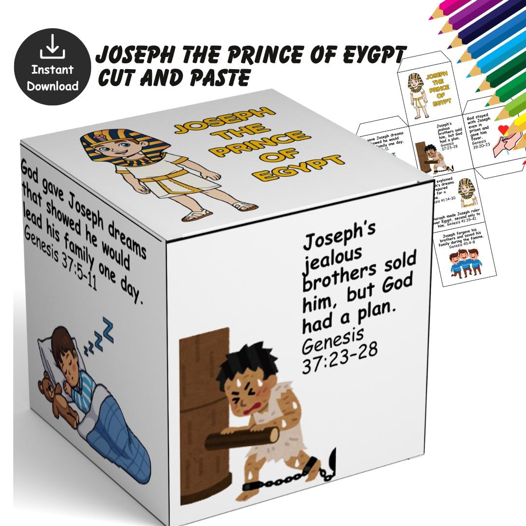 Joseph the Prince of Egypt Cube Craft, Joseph Story for Kids, Bible ...