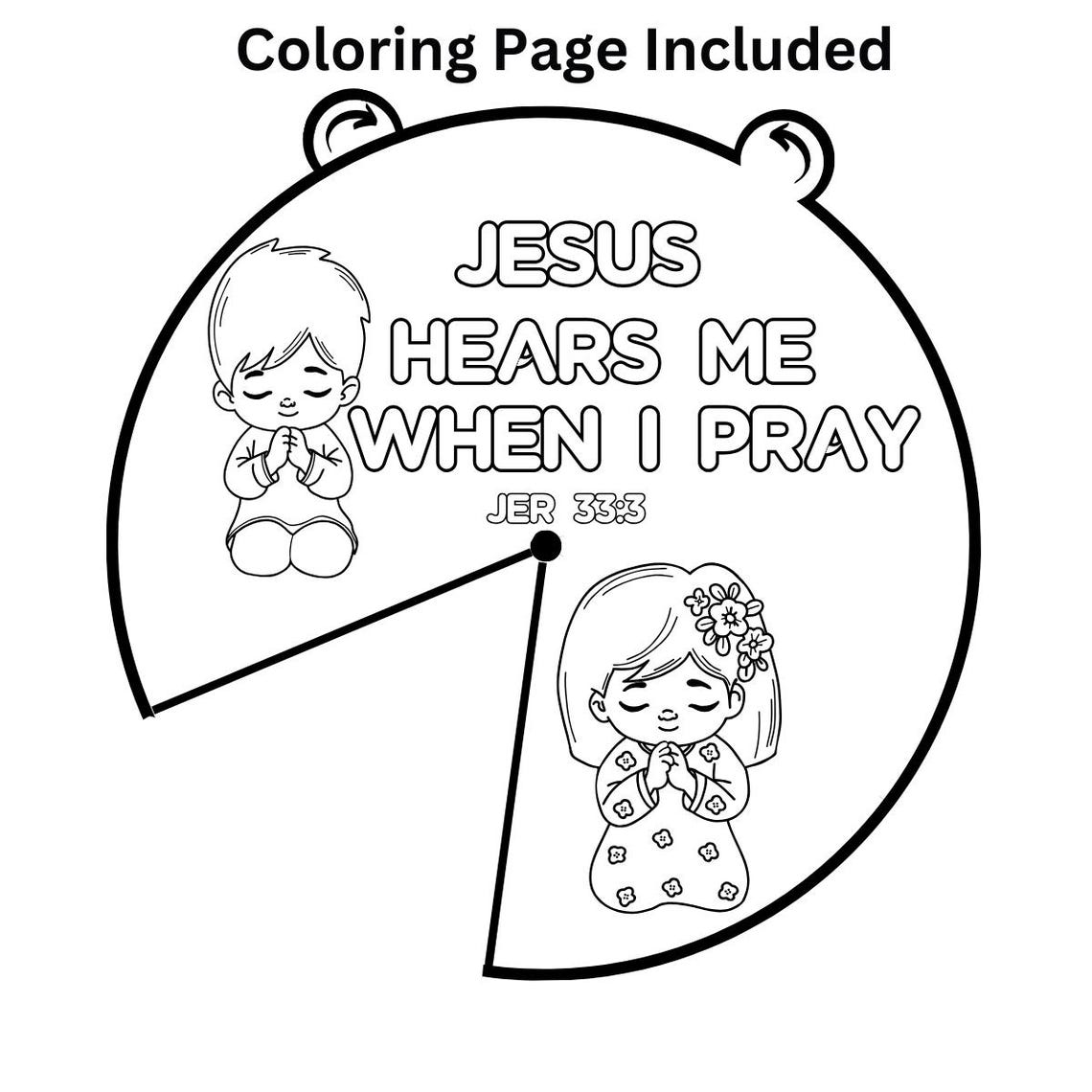Jesus Hears Me When I Pray Coloring Wheel, Bible Activity, Kids Bible ...