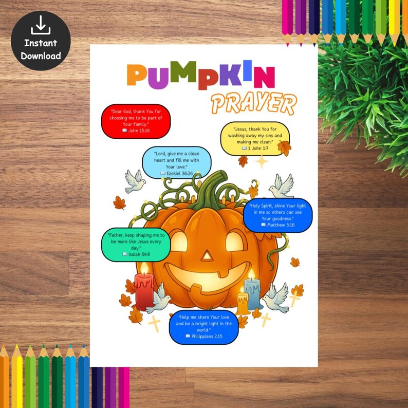 Pumpkin Carving Christian Halloween Activity, Pumpkin Prayer for ...