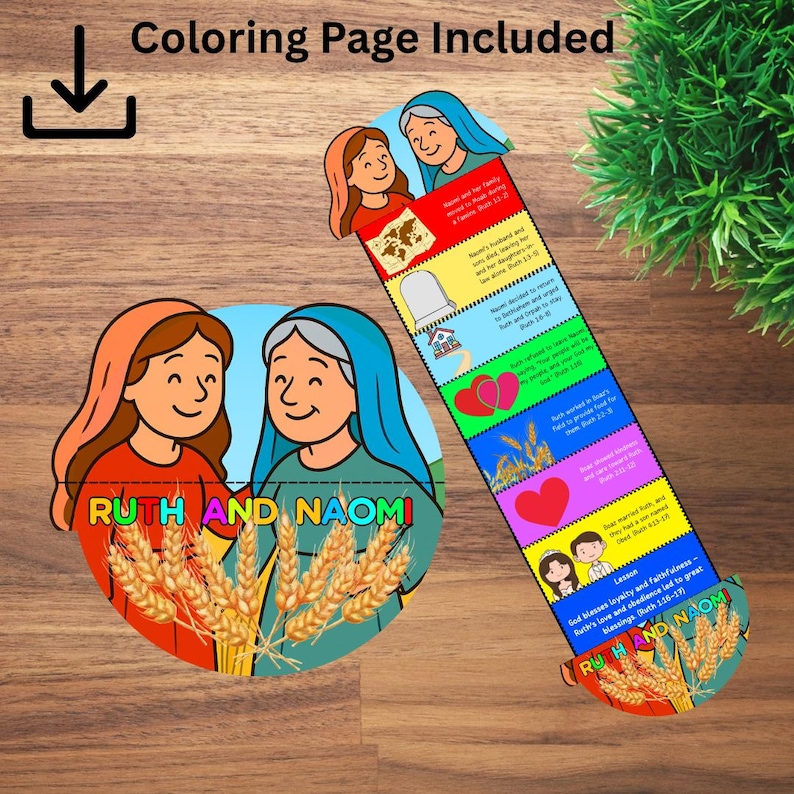Ruth and Naomi Folding Surprise Bible Craft, Bible Study Lesson, Sunday ...