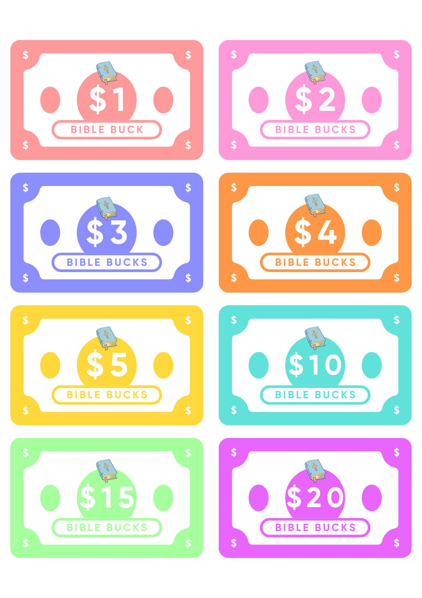 Editable Bible Bucks Printable, Kids Reward Coupons, Chore Bucks ...