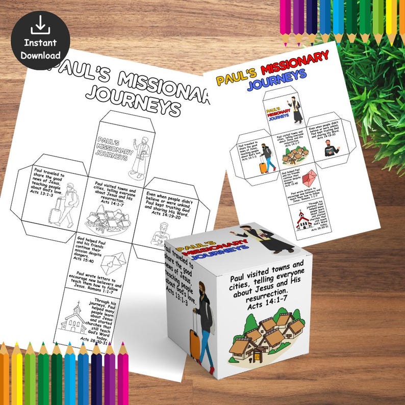 Paul's Missionary Journey Cube, Holy Spirit Bible Lesson, Sunday School ...