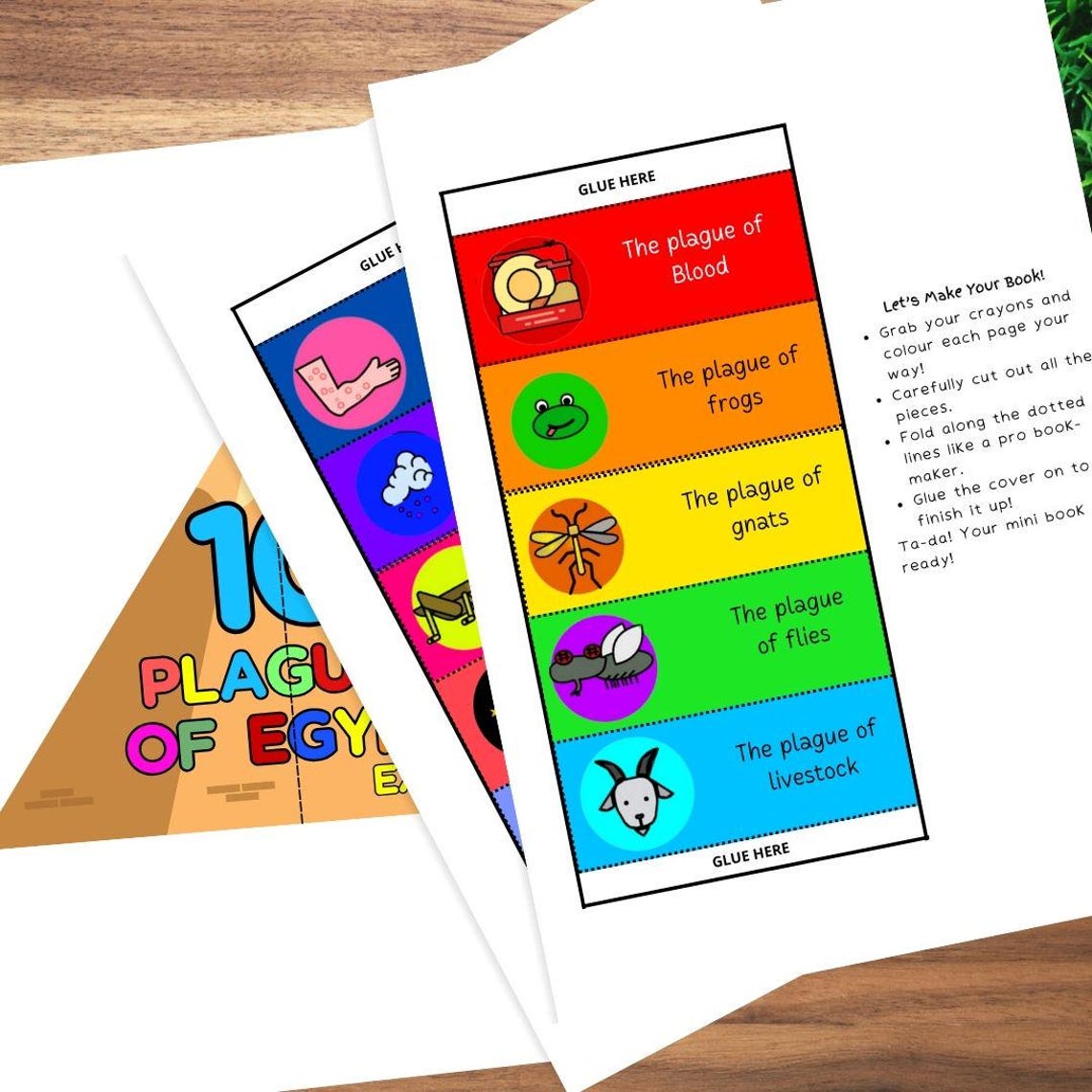 Ten Plagues of Egypt Folding Surprise Bible Craft, Bible Lesson, Memory ...