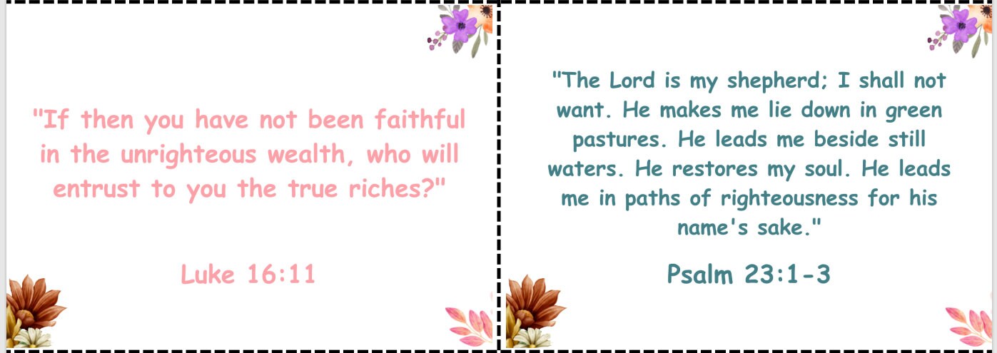 40 Bible Verse Cards on Prosperity, Bible Study Printable, 40 Scripture ...