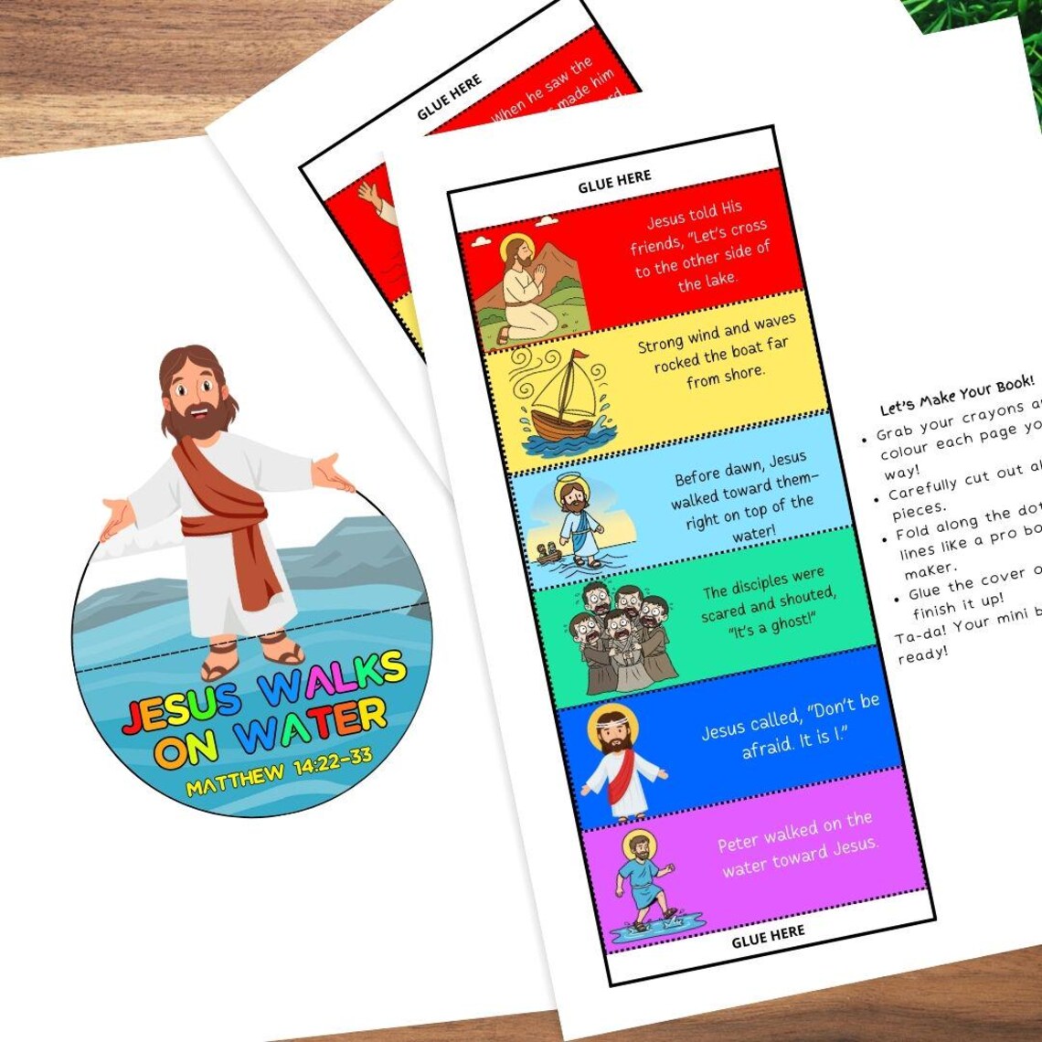 Jesus Walks on Water Kids Bible Story Craft Printable Sunday School ...