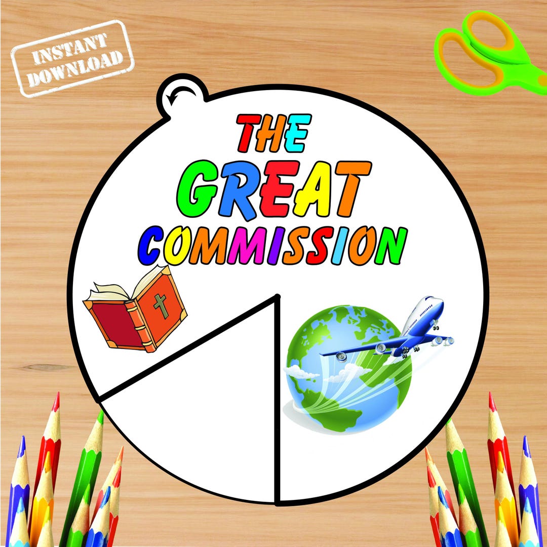 The Great Commission Coloring Wheel, Printable Bible Activity, Kids ...