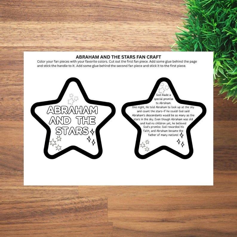 Abraham and the Stars Fan Bible Craft, Promise to Abraham and Sarah ...
