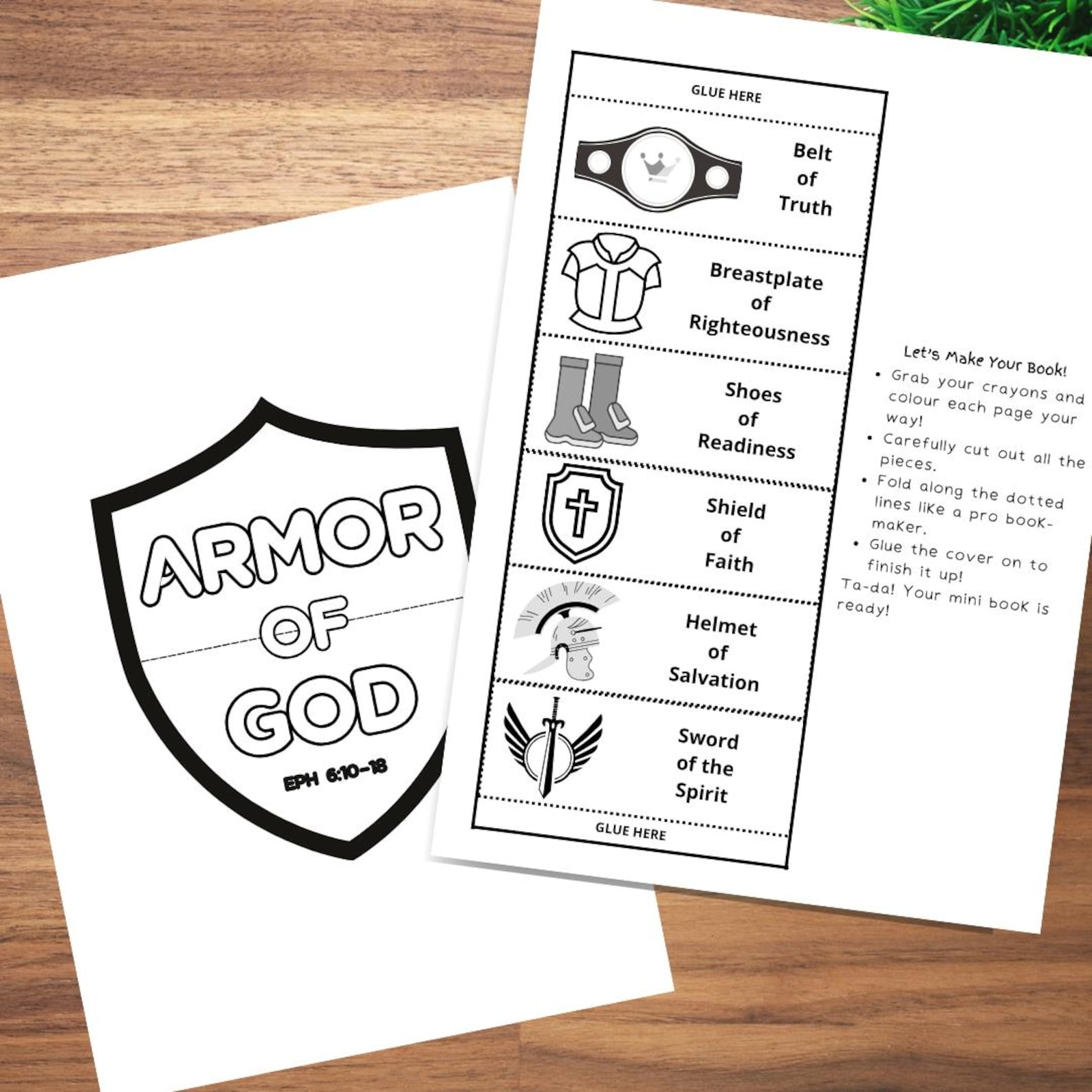 Armor of God Folding Surprise Bible Craft, Bible Lesson, Memory Game ...