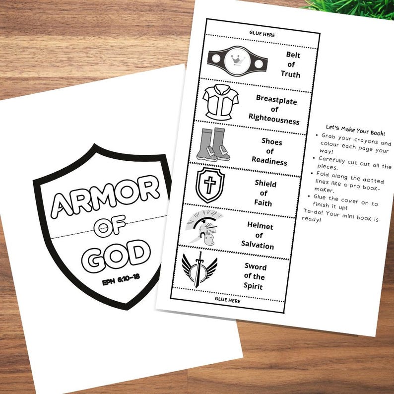 Armor of God Folding Surprise Bible Craft, Bible Lesson, Memory Game ...