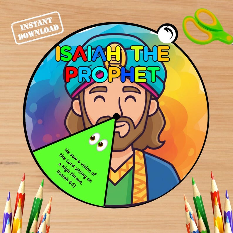 Isaiah the Prophet Wheel, Bible Craft, Bible Story Lesson, Sunday ...