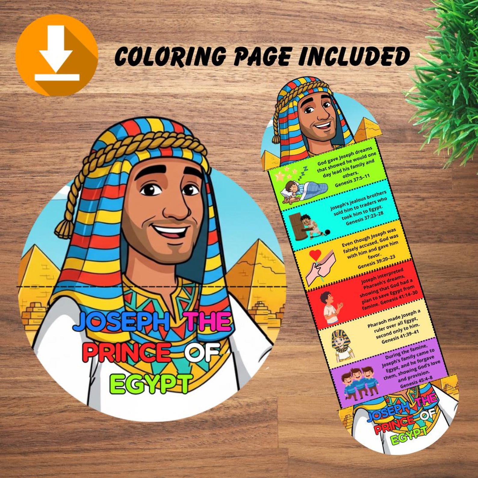Joseph Prince of Egypt Folding Surprise Craft, Joseph Story for Kids ...