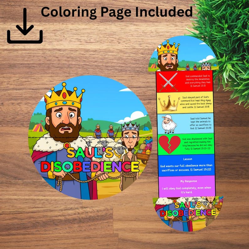 King Saul's Disobedience Folding Surprise Craft, Bible Study Lesson ...