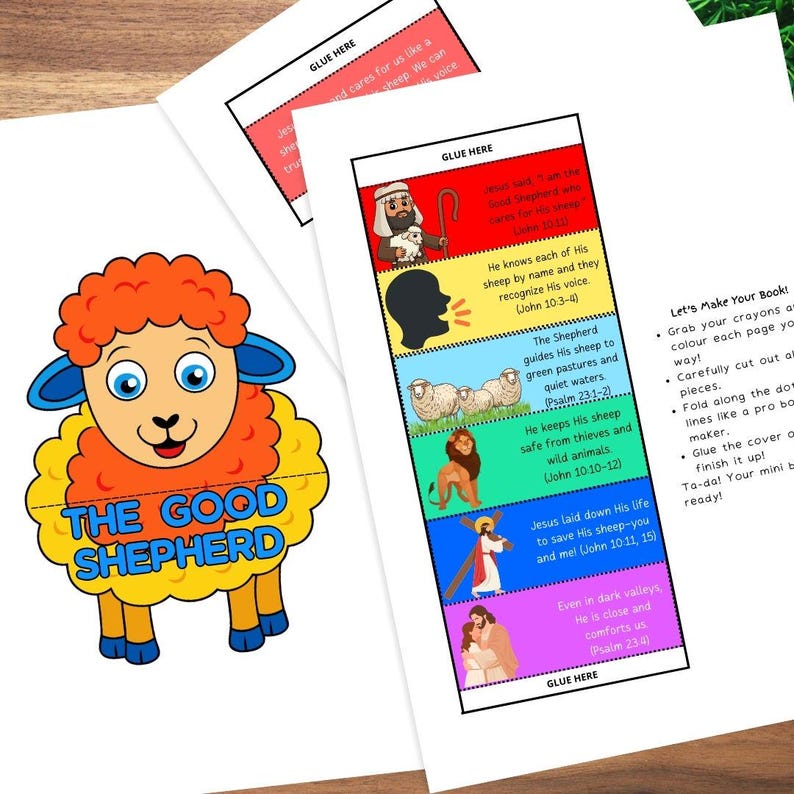 Good Shepherd Folding Surprise Bible Craft, Bible Lesson, Sunday School ...