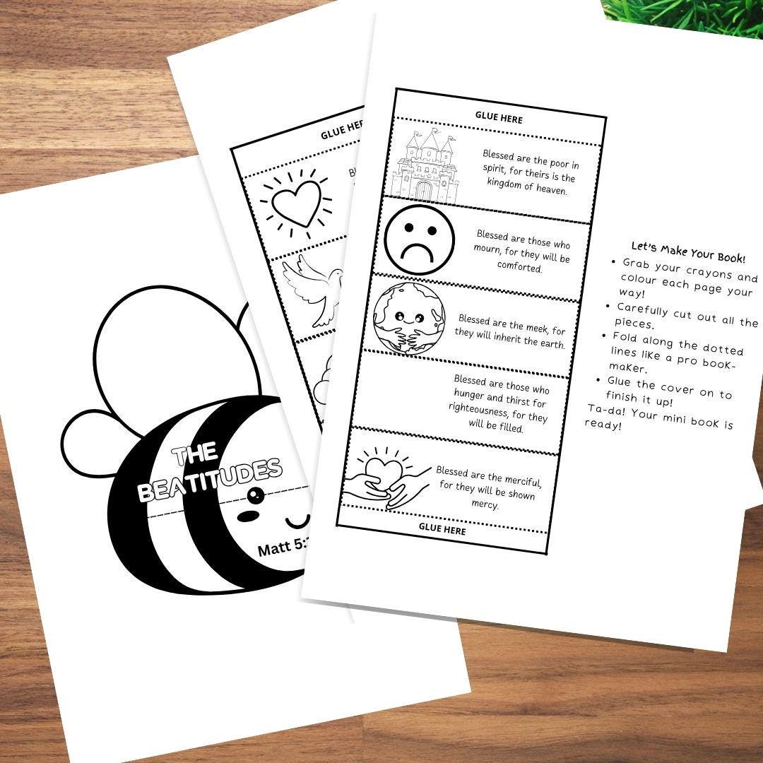 Beatitudes Folding Surprise, Kids Activity, Printable Bible Verse Game ...