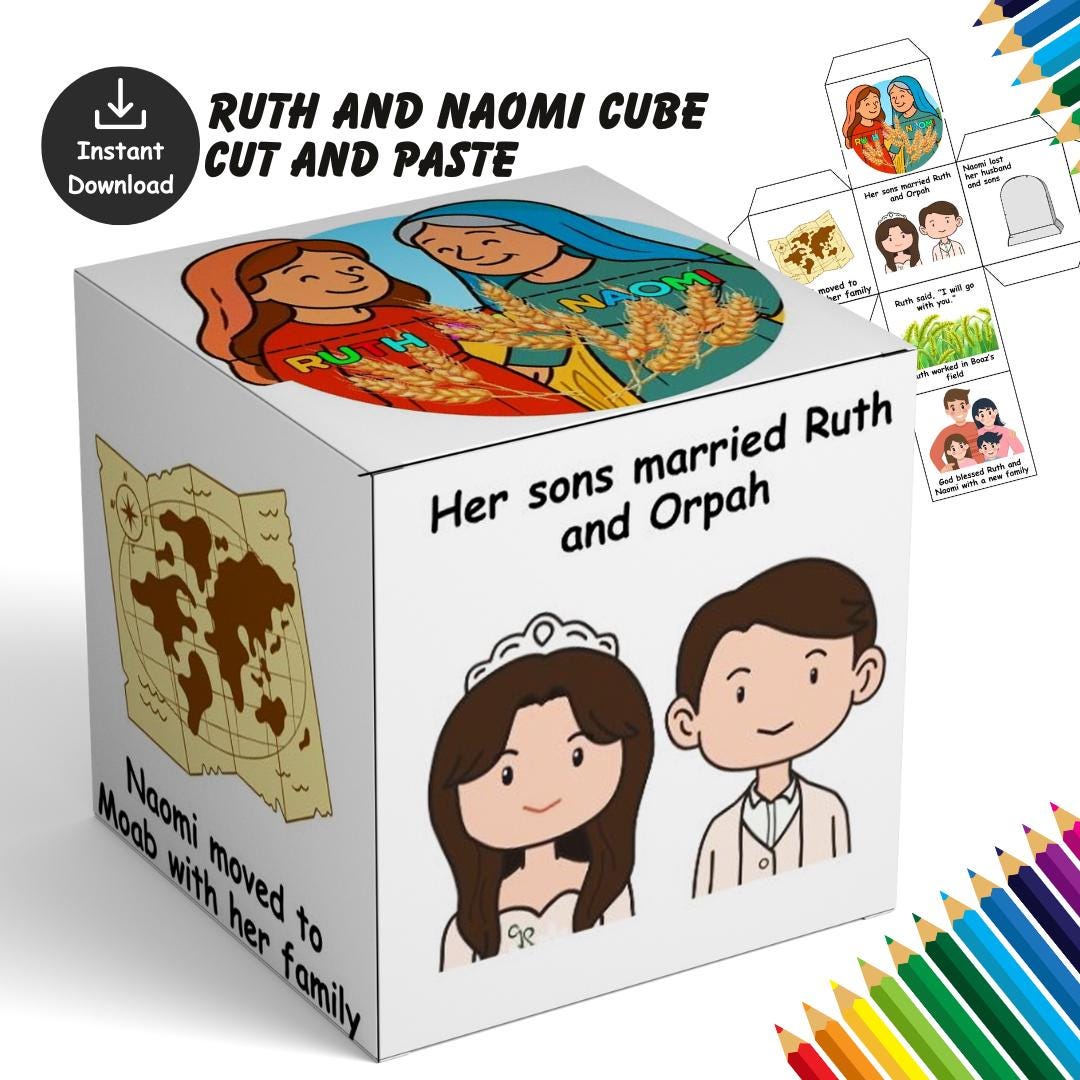 Ruth and Naomi Cube Bible Craft, Bible Study Lesson, Sunday School ...