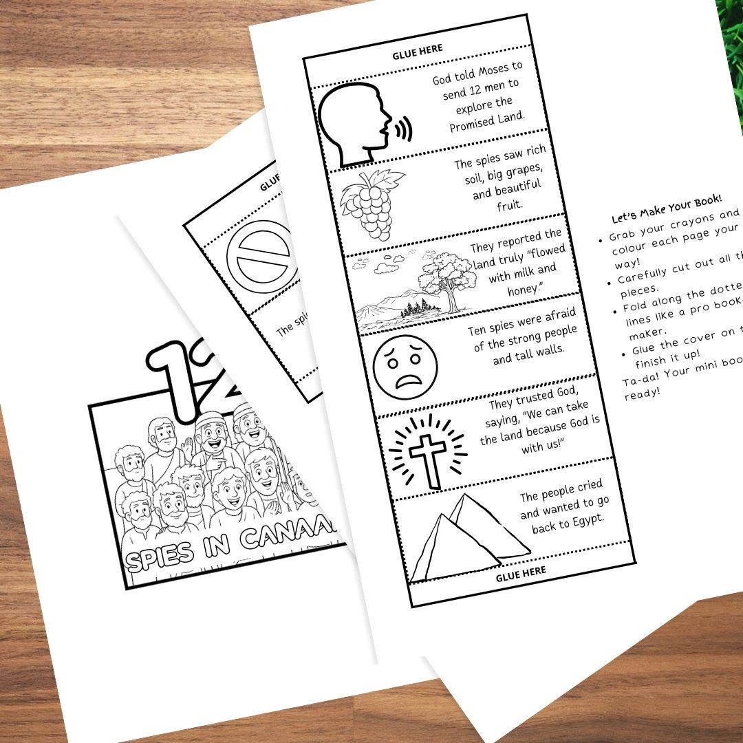 Twelve Spies in Canaan Folding Surprise Bible Craft, Bible Lesson ...