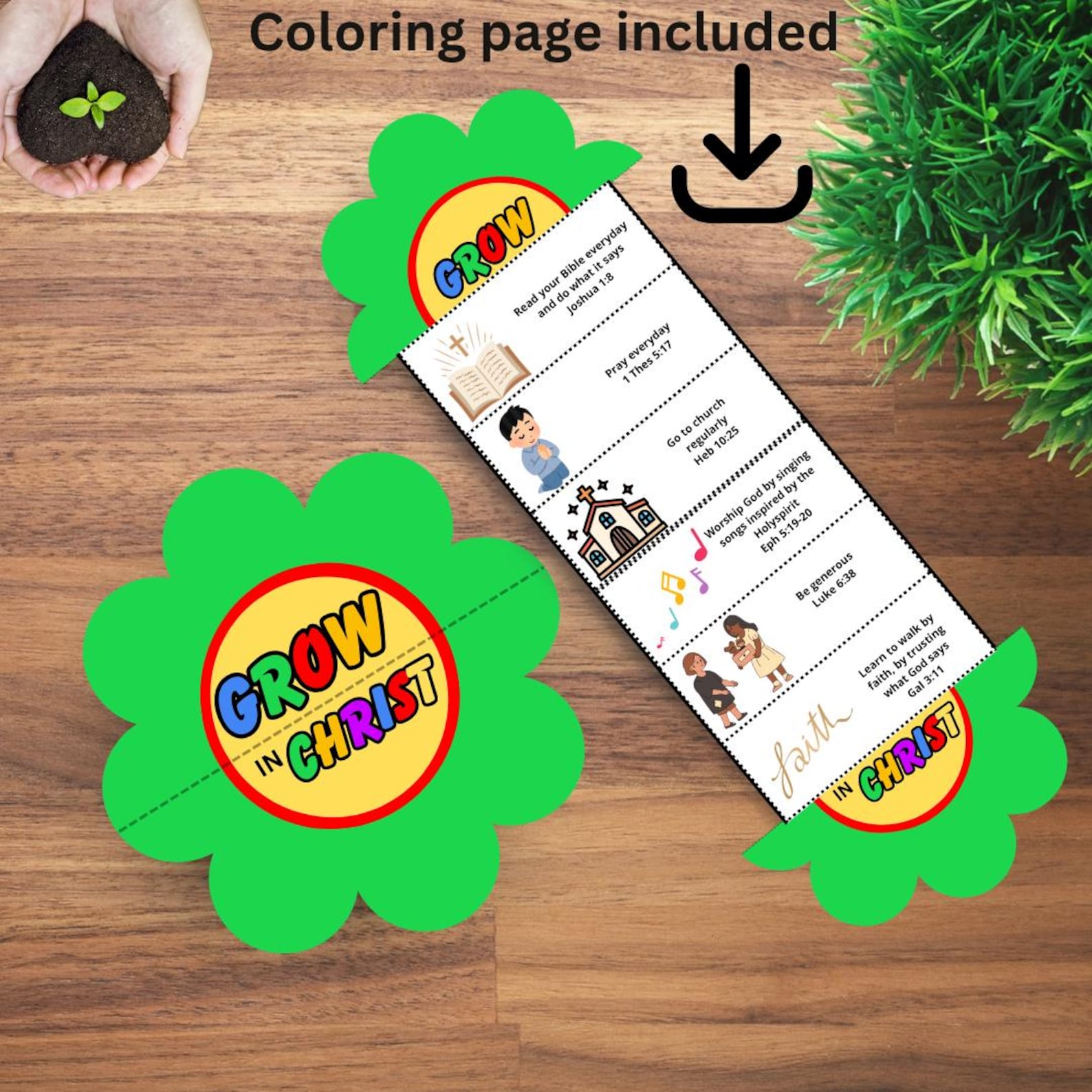 Growing in Christ Craft, Folding Surprise Bible Craft, Bible Lesson ...