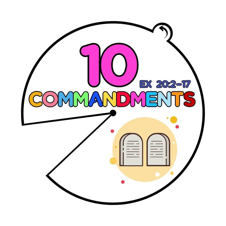 Ten Commandments Coloring Wheel, Bible Activity, Kids Bible Lesson ...