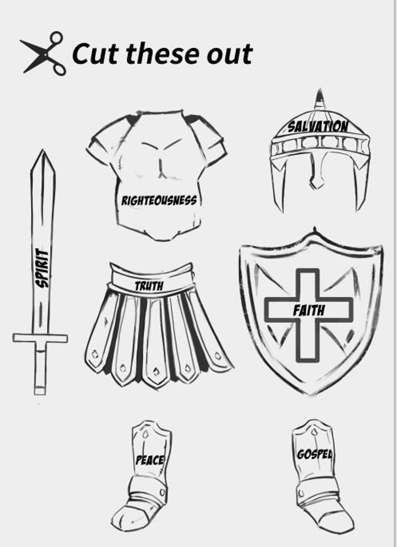 Armor of God Printable Activity, Bible Lesson, Ephesians, Sword of the ...