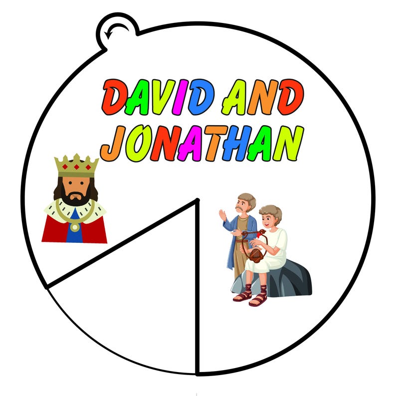 Jonathan and David Bible Craft for Kids, Friendship Covenant Wheel ...