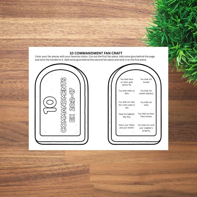 The Ten Commandments Fan Craft for Kids Sunday School Bible Lesson ...