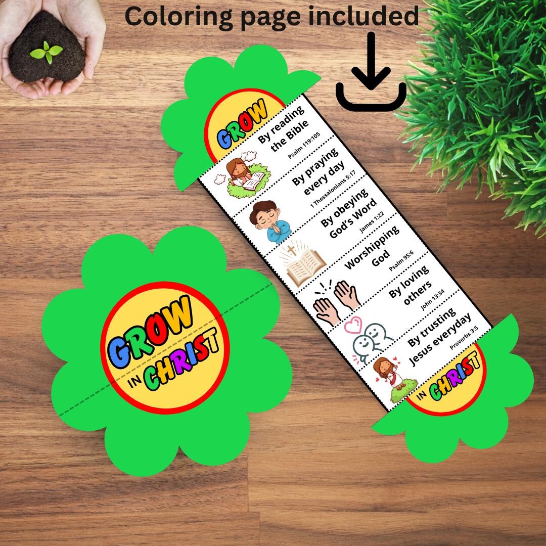 Growing in Christ Craft, Folding Surprise Bible Craft, Bible Lesson ...