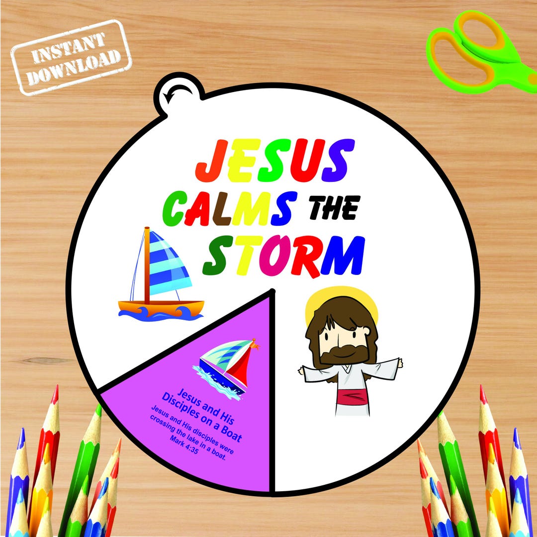 Jesus Calms the Storm Activity, Bible Activity, Sunday School, Church ...