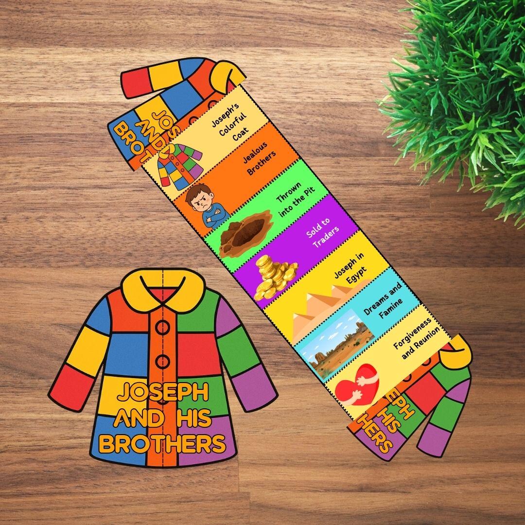 Joseph's Coat of Many Colors, Bible Story, Folding Surprise Bible Craft ...