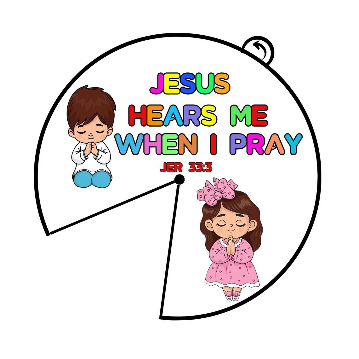 Jesus Hears Me When I Pray Coloring Wheel, Bible Activity, Kids Bible ...
