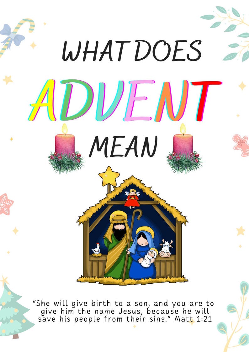 Advent Bible Lesson Christmas Craft Activity Printable for Kids, Kids ...