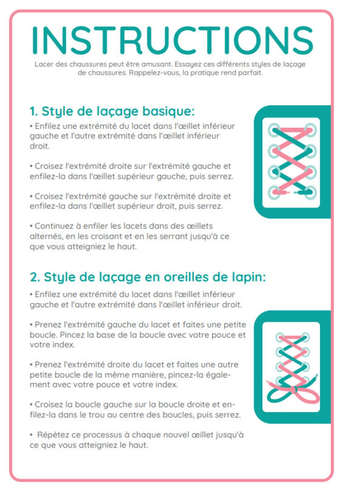 Shoe Lacing Cards, Printable Shoe Tying Practice, Shoelaces, Kid's Fine ...