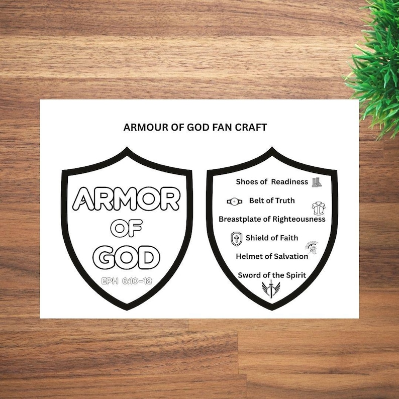 Armor of God Fan Bible Craft for Kids, Bible Lesson, Sunday School ...