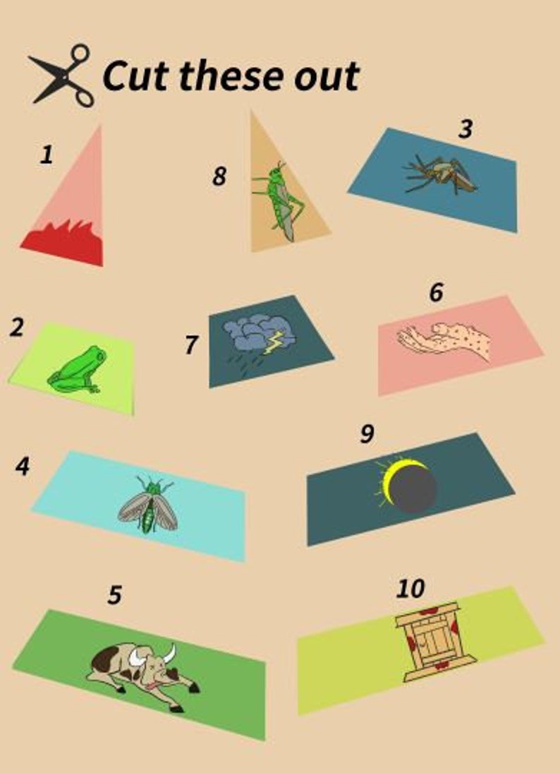 Plagues of Egypt, Printable Bible Activity, Kids Passover Lesson, Ten ...