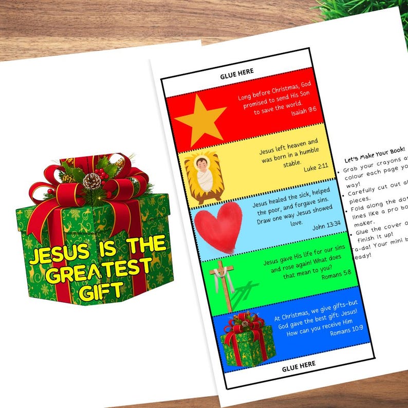 Jesus is the Greatest Gift Folding Surprise Bible Craft, Bible Lesson ...