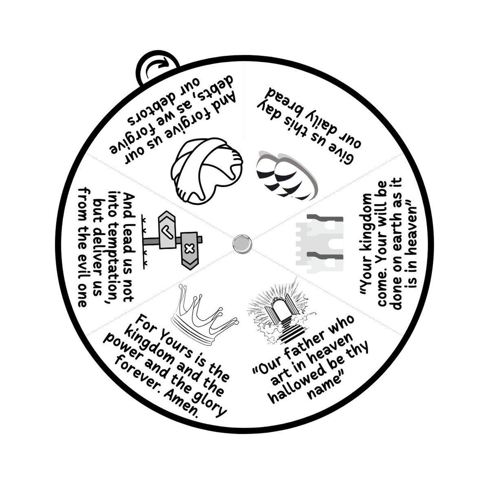 The Lord's Prayer Coloring Wheel, Bible Activity, Kids Bible Lesson ...
