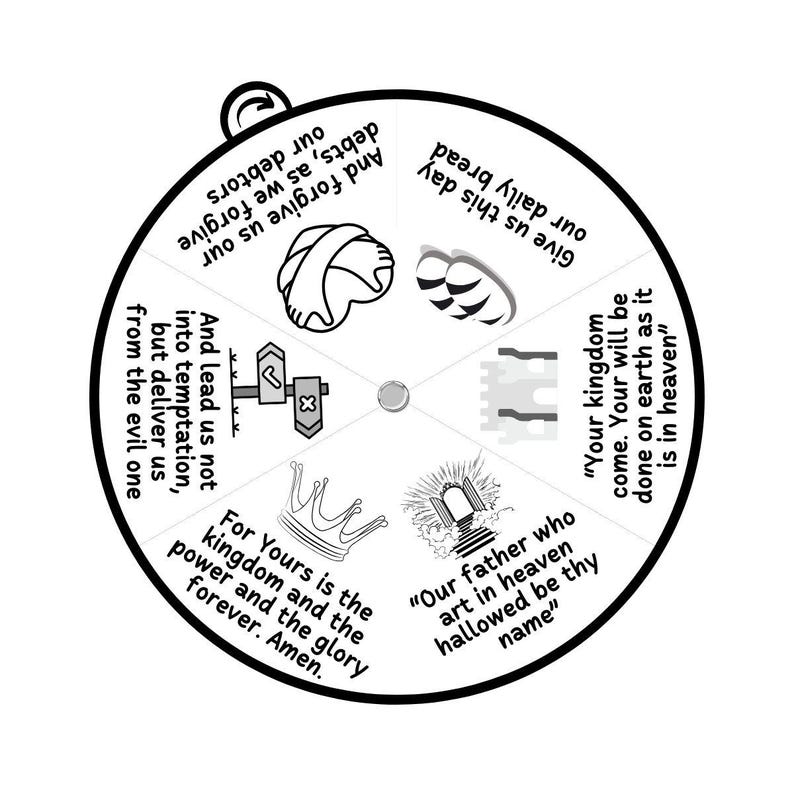 The Lord's Prayer Coloring Wheel, Bible Activity, Kids Bible Lesson ...