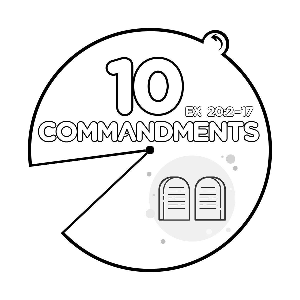 Ten Commandments Coloring Wheel, Bible Activity, Kids Bible Lesson ...